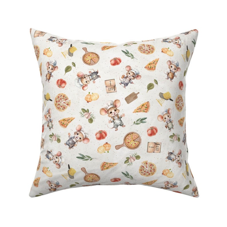 Pizza Chef Fabric by the Yard Italian Cute Mice Fabric Festa Della ...