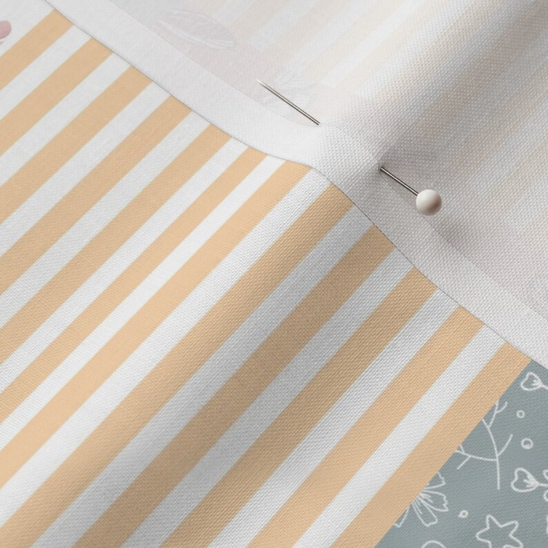 Spring Cheater Quilt Fabric by the Yard Pastel Butterfly Flower Fabric ...
