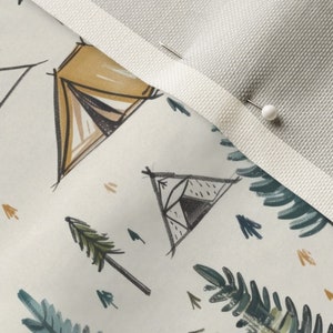 Camping Fabric by the Yard Outdoor Camp Life Fabric for Camping in the ...