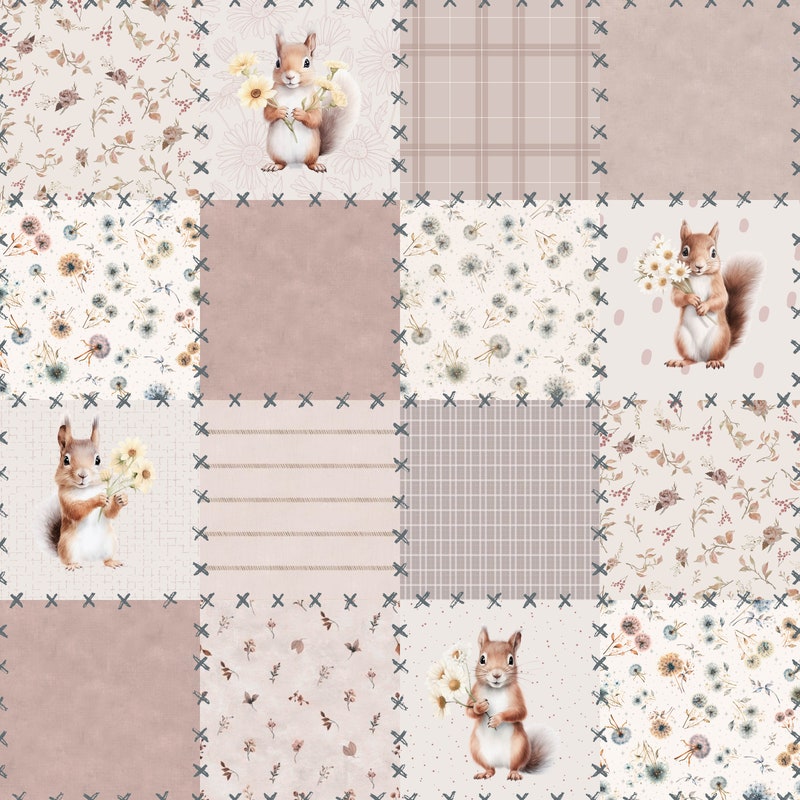 Pink Baby Squirrel Fabric - Etsy