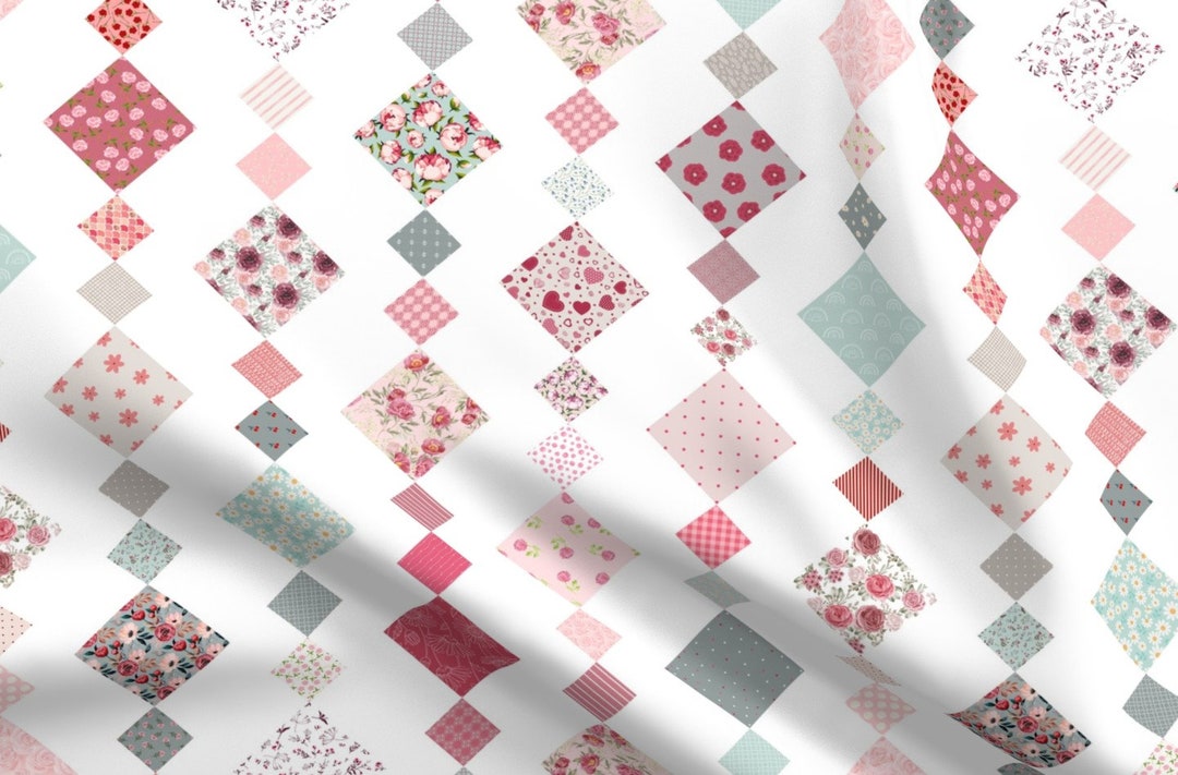 Falling Charms Cheater Quilt Fabric by the Yard Cascading Diamond ...