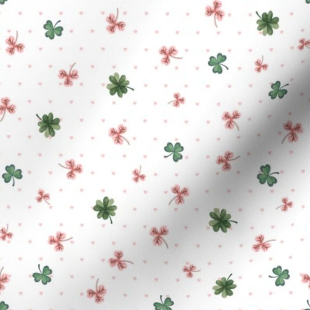 Pink Shamrock Fabric by the Yard Pink St Patricks Day Fabric Pink St ...