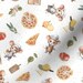 Pizza Chef Fabric by the Yard Italian Cute Mice Fabric Festa Della ...