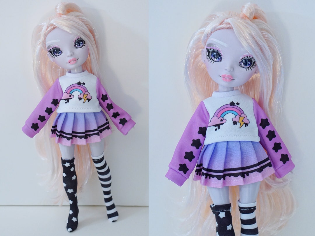 Rainbow High Doll Clothes, Cute Sweater and Skirt Outfit Set Gloomy ...