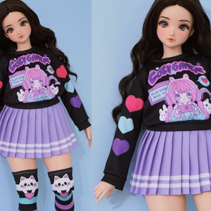 Clothes for Smart Doll: Cozy Gamer Sweater and Skirt Oufit - Etsy