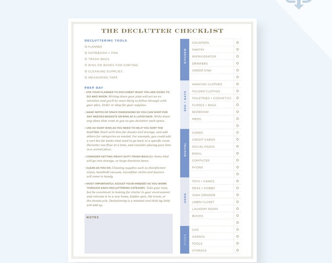 Printable Declutter Checklist - Etsy