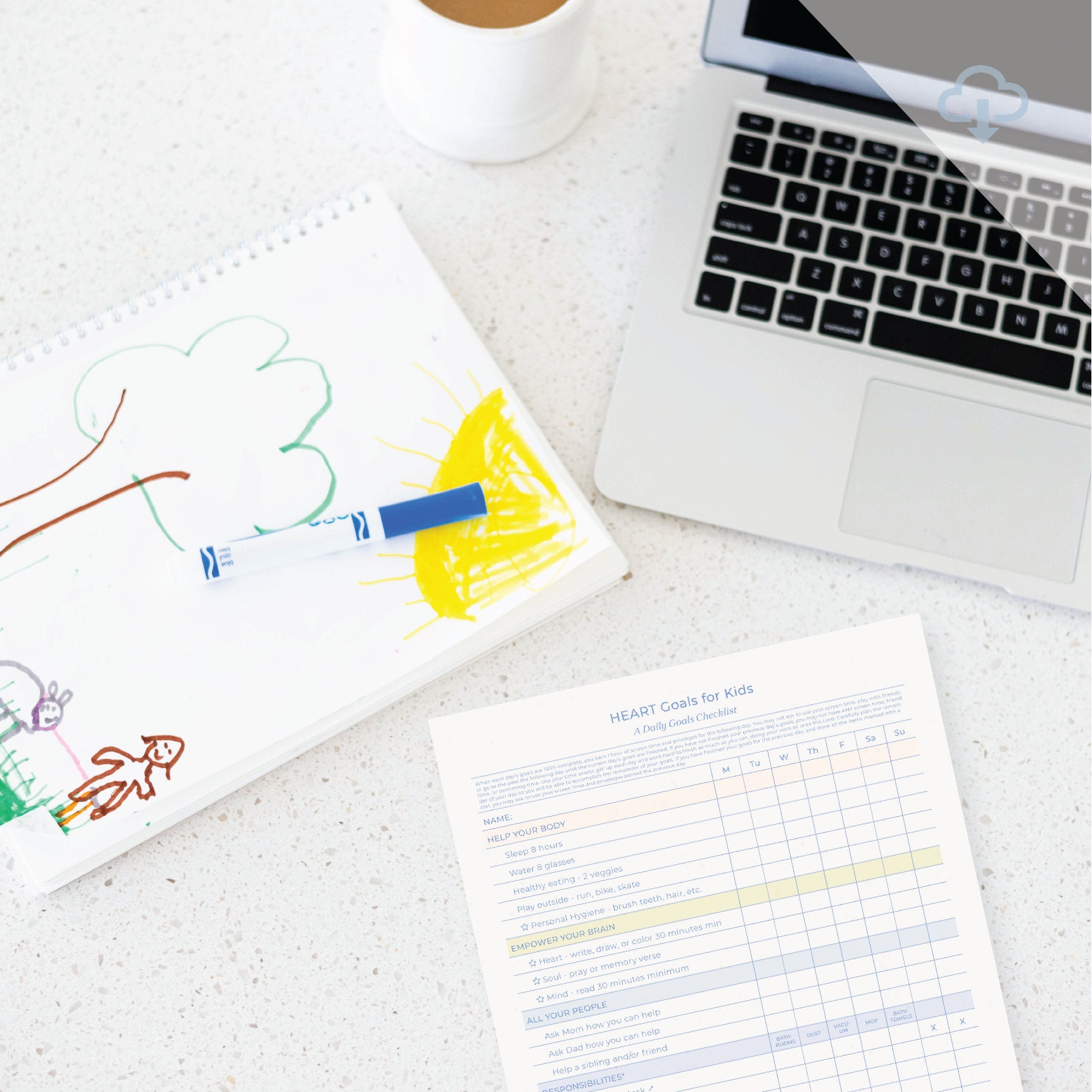 Printable HEART Goals for Kids Checklist - Etsy