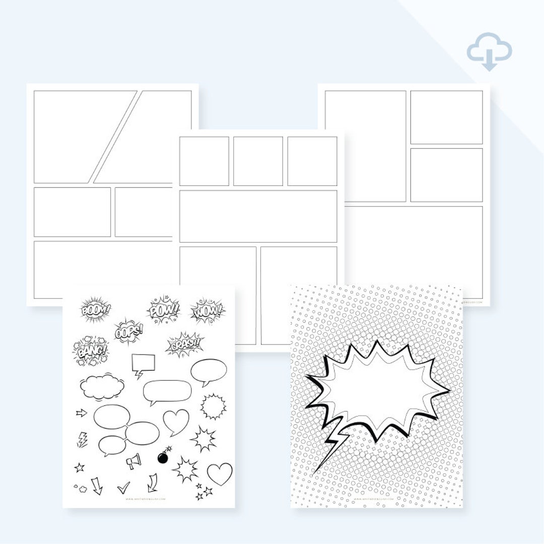 Printable Create Your Own Comic Book Kit - Etsy Printable Create Your Own Comic Book Kit - Etsy