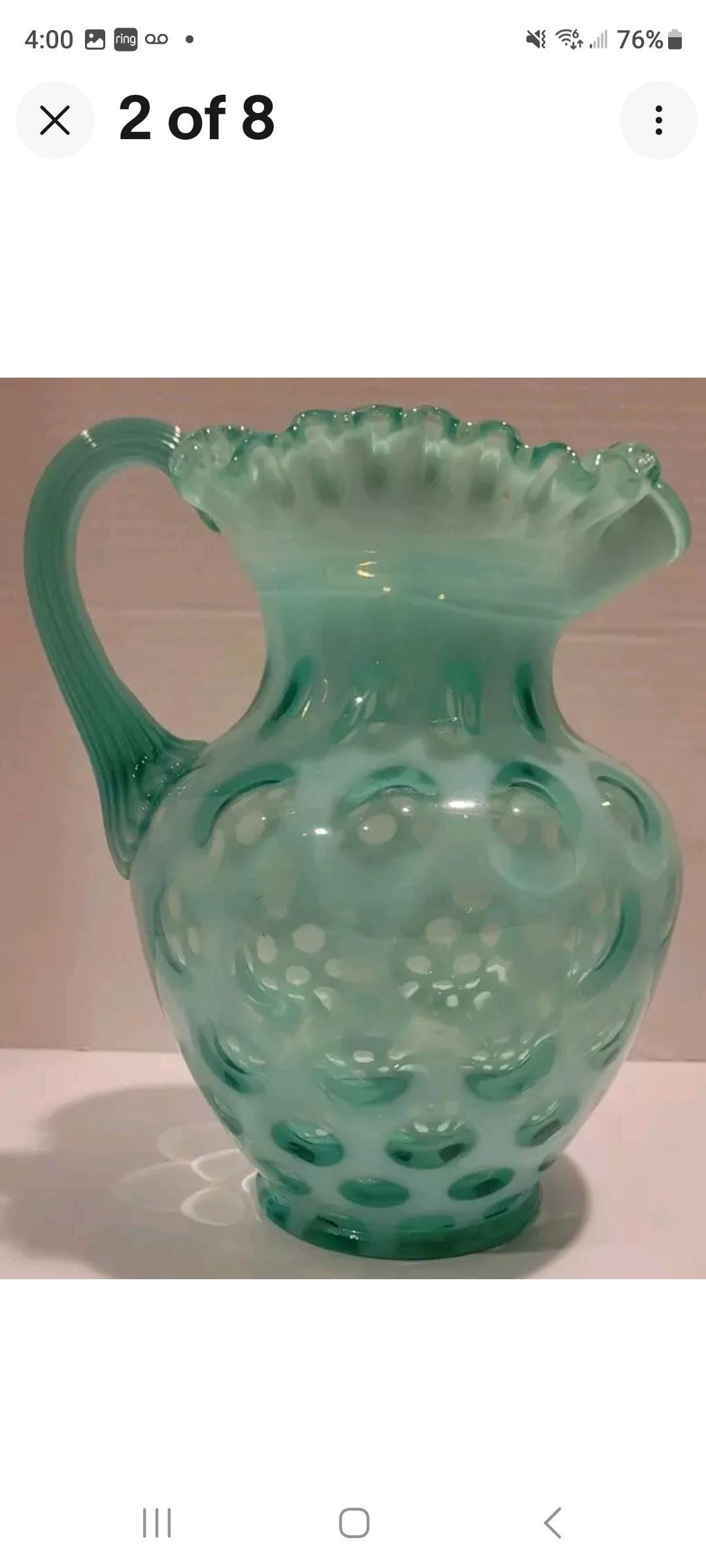 Fenton Optic Coin Dot Aqua Blue 9 Pitcher - Etsy