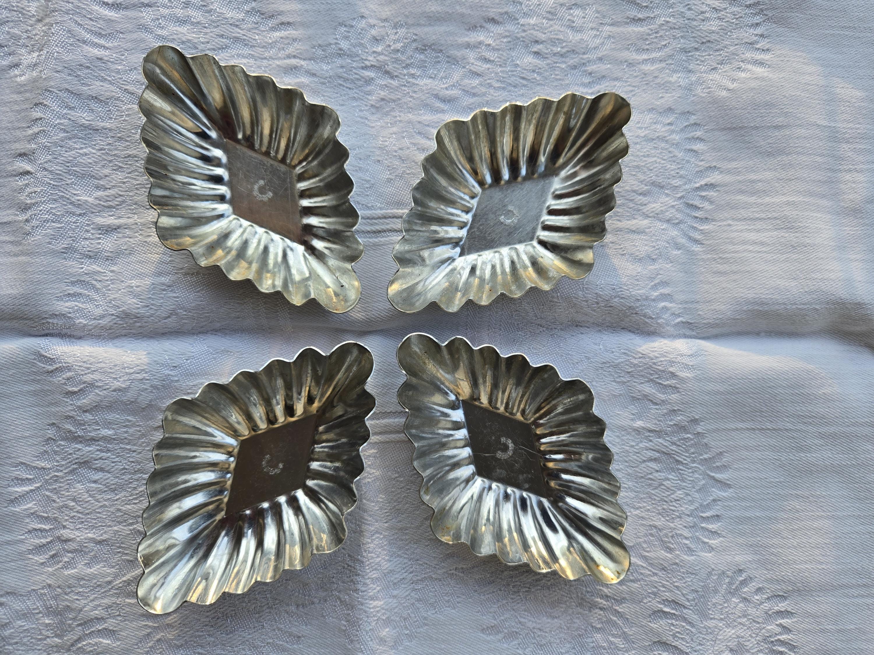 Vintage Set of Four (4) Diamond Shape Metal Tartlets / Tart Pans Made ...