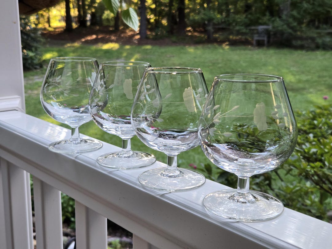 Vintage Princess House Crystal Brandy / Cognac Snifters Set of Four 4 ...