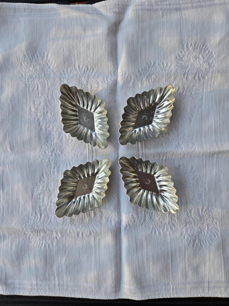 Vintage Set of Four (4) Diamond Shape Metal Tartlets / Tart Pans Made ...