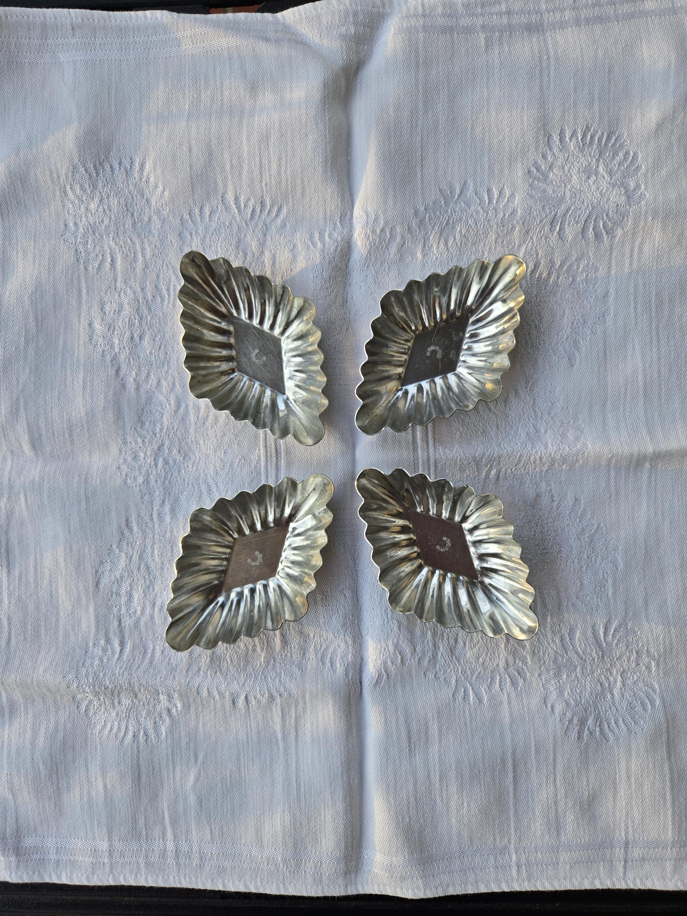 Vintage Set of Four (4) Diamond Shape Metal Tartlets / Tart Pans Made ...