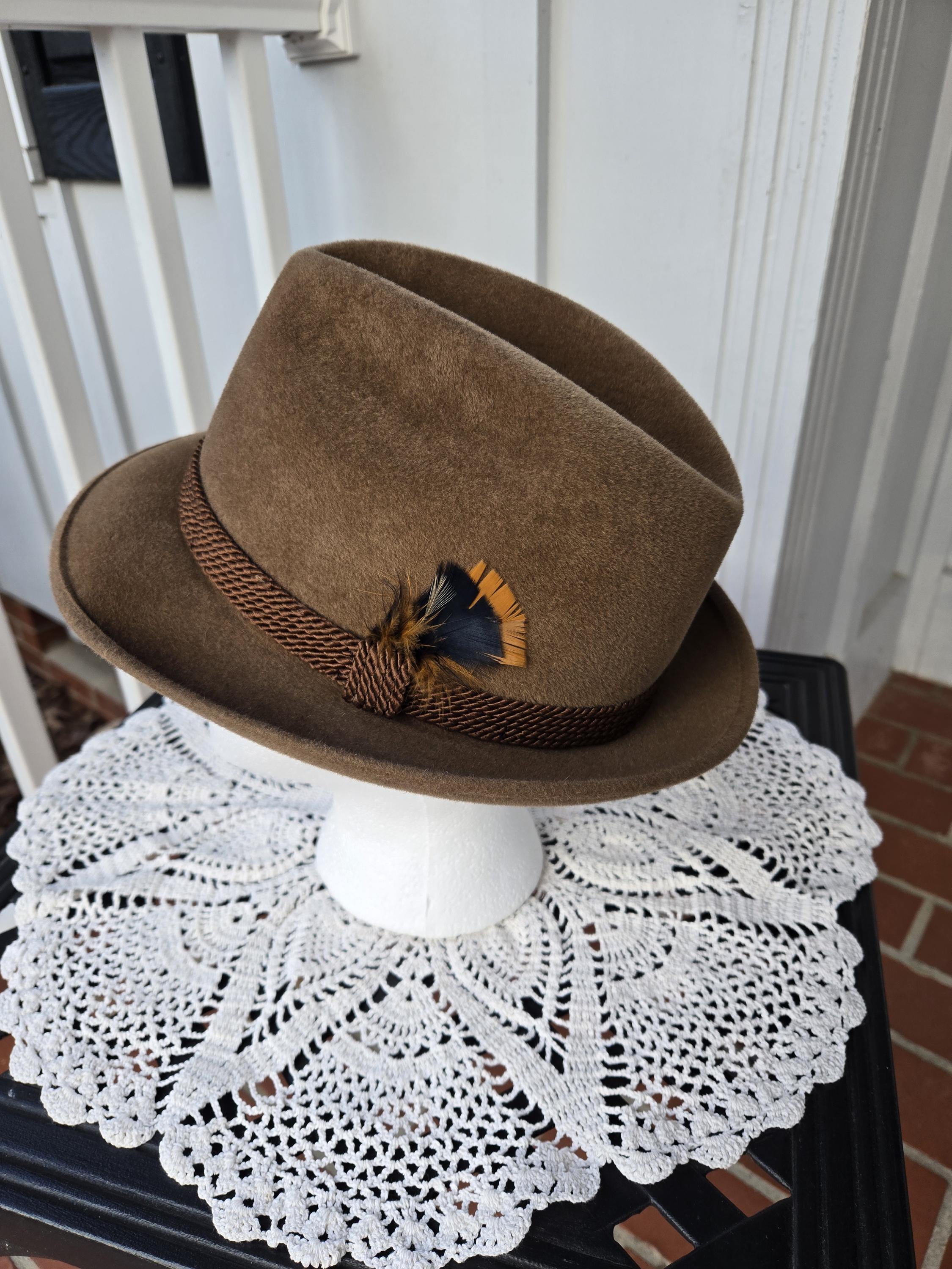 Men's Vintage Mallory Brown / Tan Fedora Torino Quality / Hat Box Circa ...