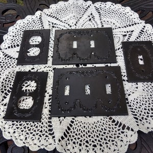 Vintage Black Metal Decorative Electrical Plate Cover Outlet Cover ...