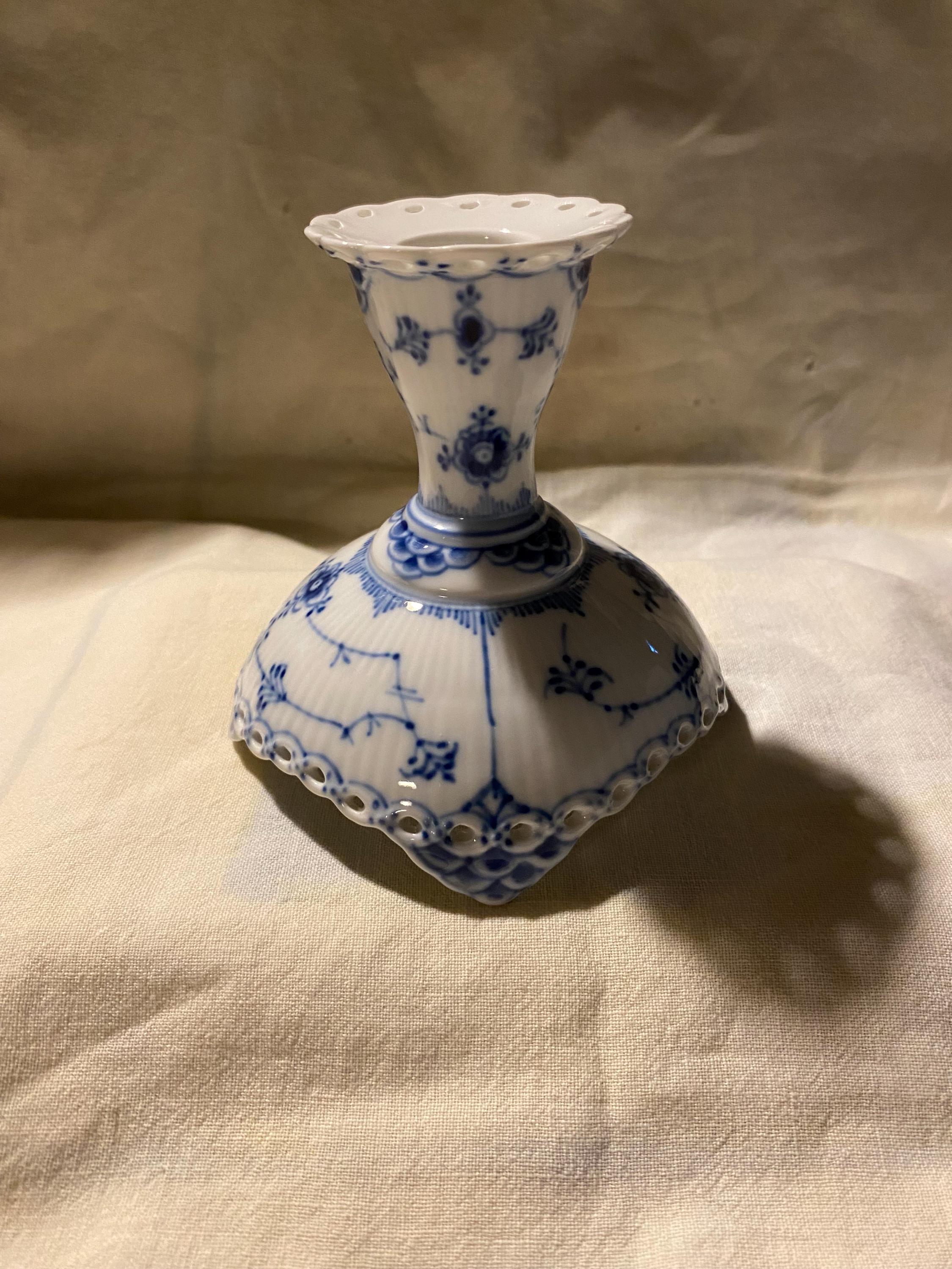 Beautiful Royal Copenhagen Denmark Blue Full Lace Candlestick - Etsy