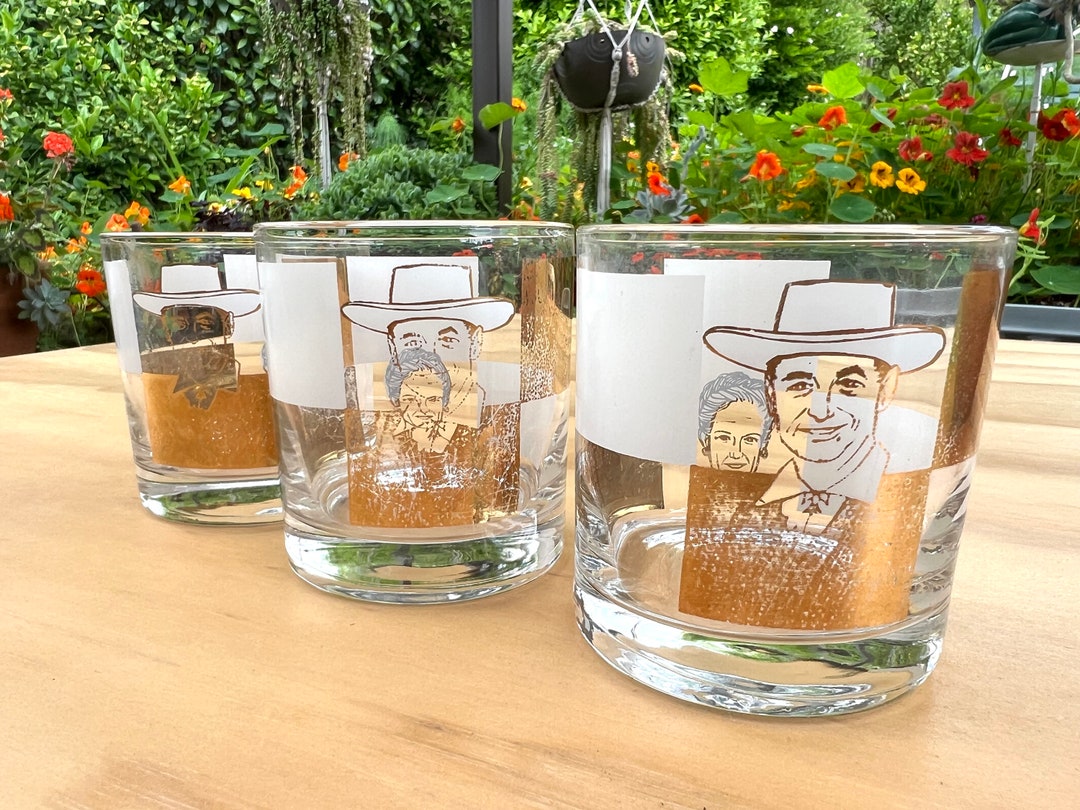 MCM Vintage Roy and Ginger Rodgers Rocks Glasses/cocktail Glasses/retro ...