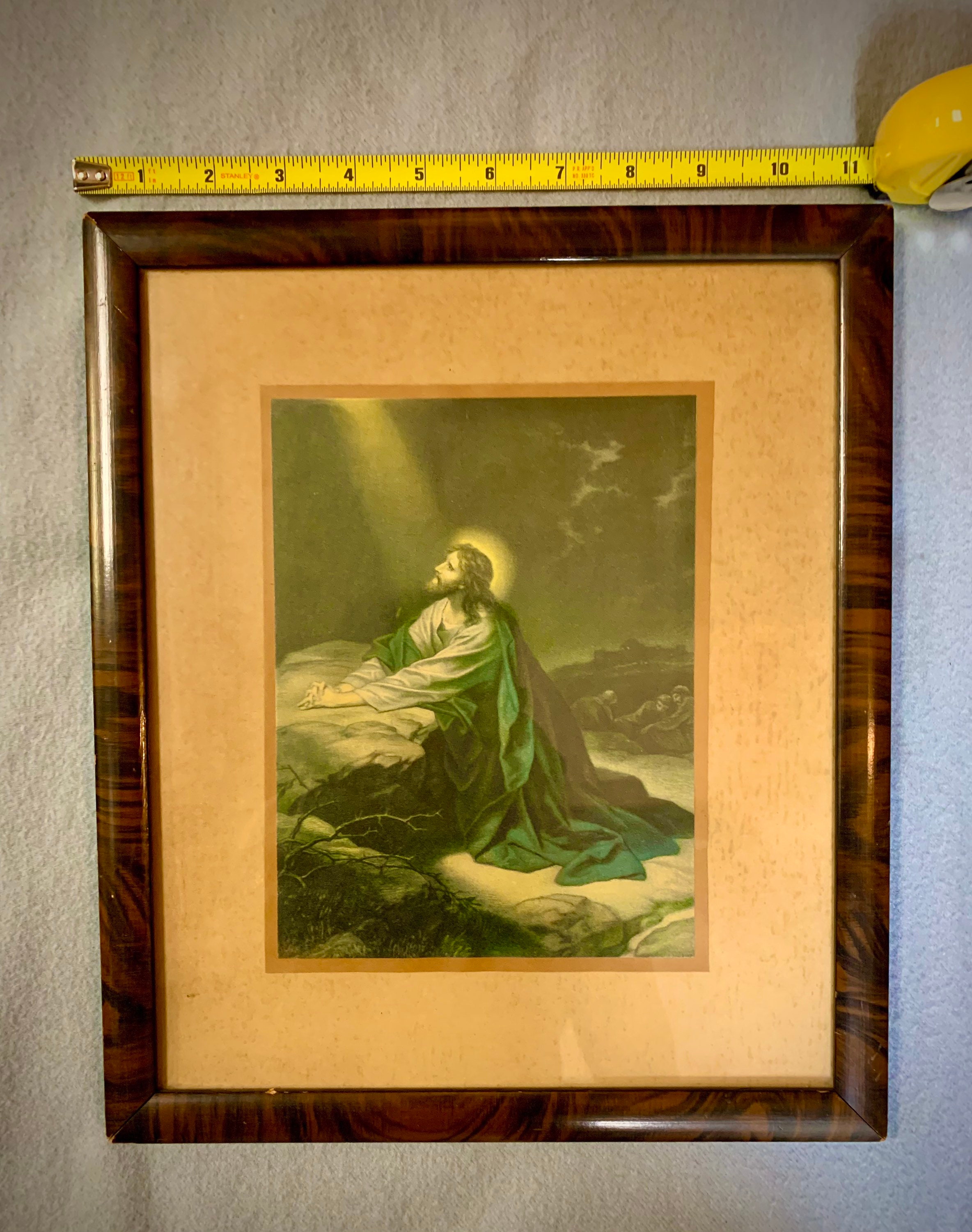 Prints Lithographs Beautiful Vintage Picture of Praying Jesus/ 1940’s ...