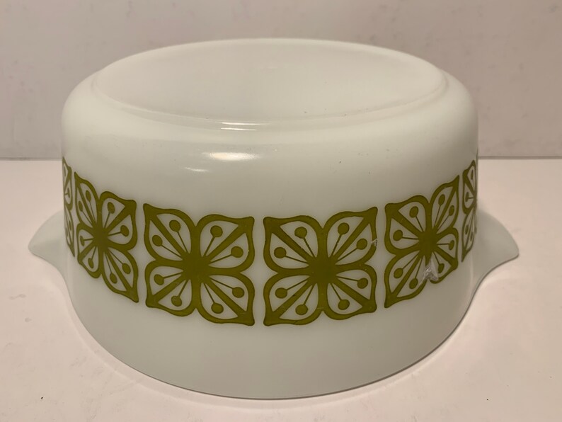 Vintage Pyrex 2.5 Quart Autumn Floral Verde Green/square Flowers/mid ...