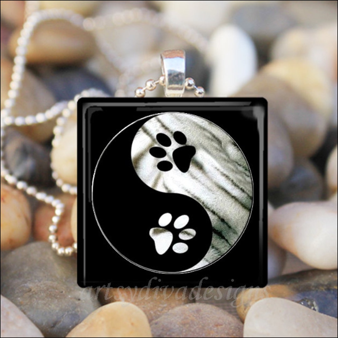 CAT YING YANG Siberian White Tiger Cheetah Spots Leopard Paw Print ...