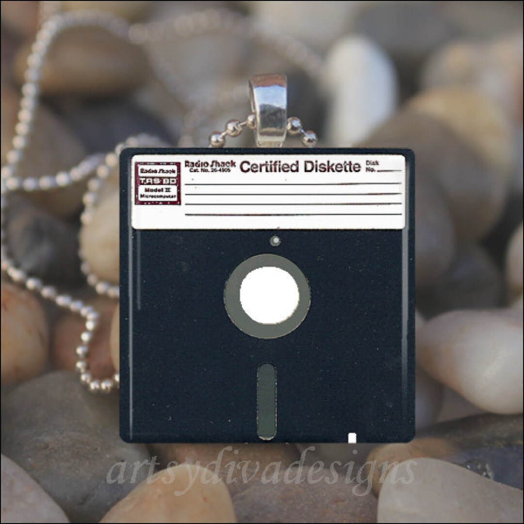 FLOPPY DISK Computer Chip Drive Glass Tile Pendant Necklace Keyring - Etsy
