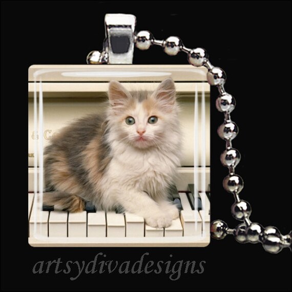 KITTEN PIANO Musical Kitty Cat Keyboard Baby Animal Glass Tile - Etsy