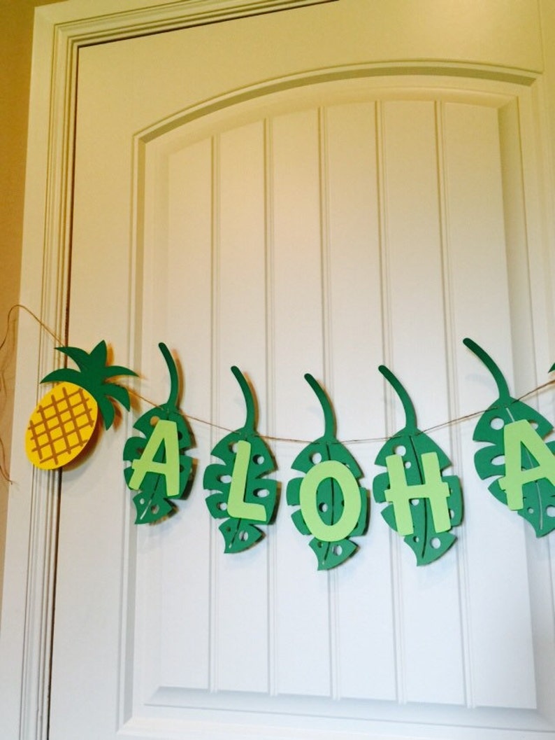 Aloha Banner Pineapple Party Decoration Party Garland Etsy