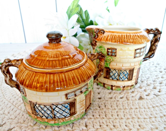 Vintage Beswick Ware Cottage Creamer and Sugar Bowl - Country Creamer ...