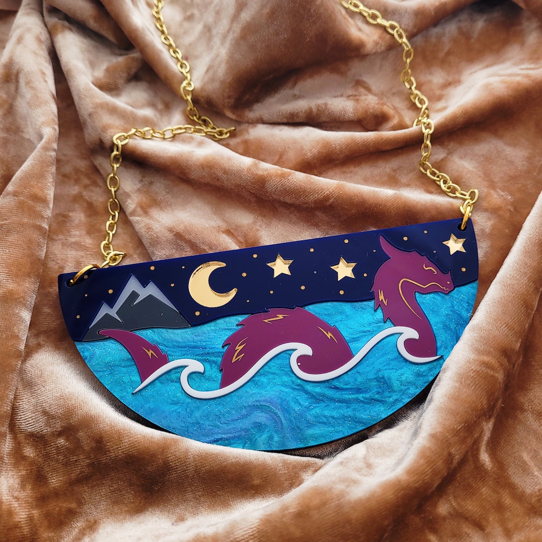 Loch Ness Monster Statement Necklace - Laser Cut Acrylic - UK Seller - Etsy