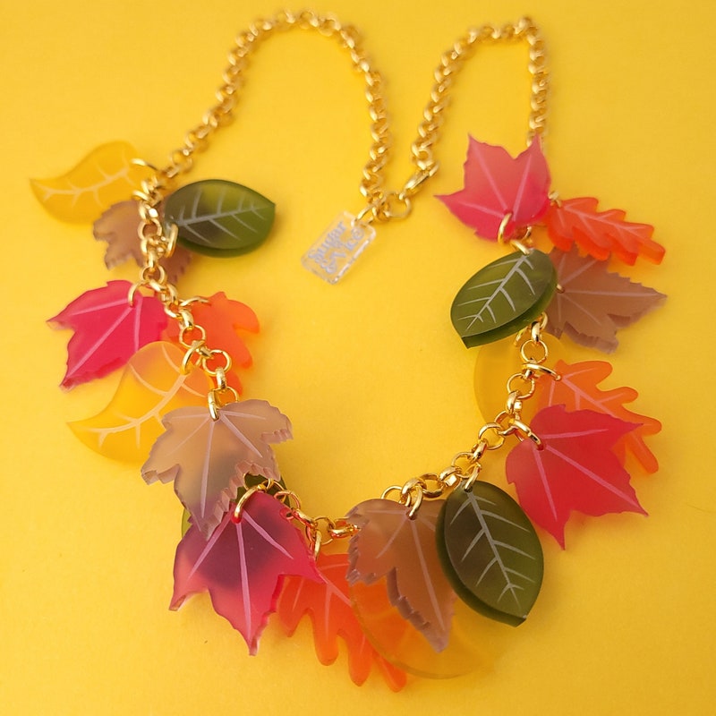 Leaf Charm Necklace - Etsy