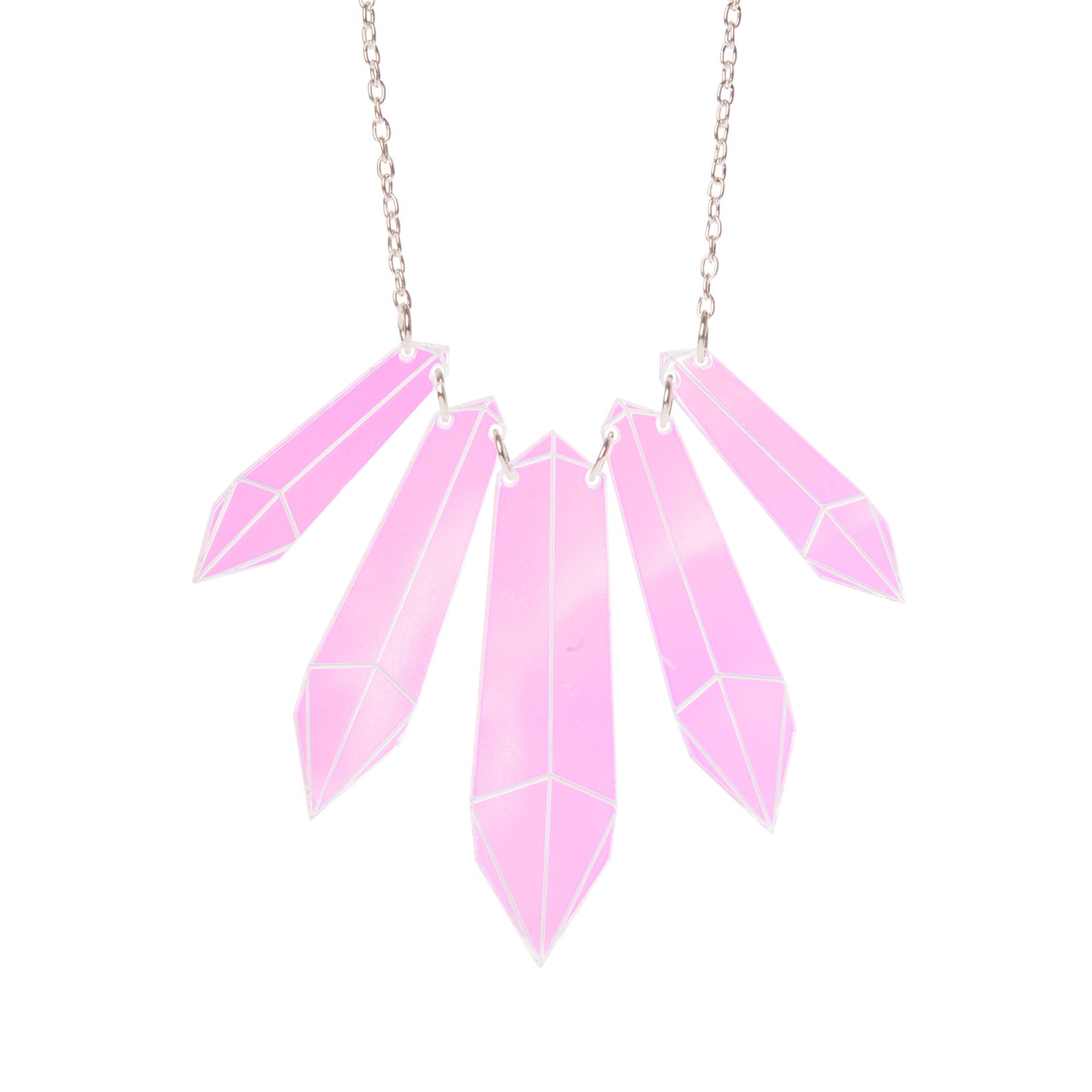 Crystal Shards Necklace Laser Cut Iridescent Acrylic - Etsy