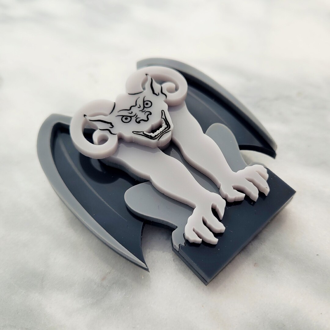 Gargoyle Brooch - Laser Cut Acrylic - UK Seller - Etsy