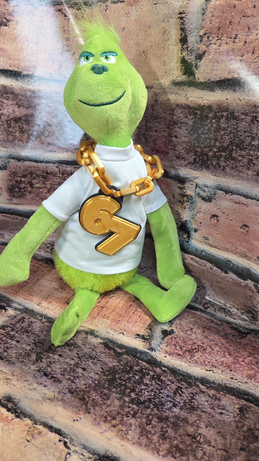 3D Printed Gold Chain With “67” Pendant • Toy Accessory Necklace ...
