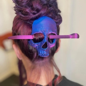 Skull, Hair Pin, Bone, 3d Printed, Variety Colors, Gift, Art, Gothic ...