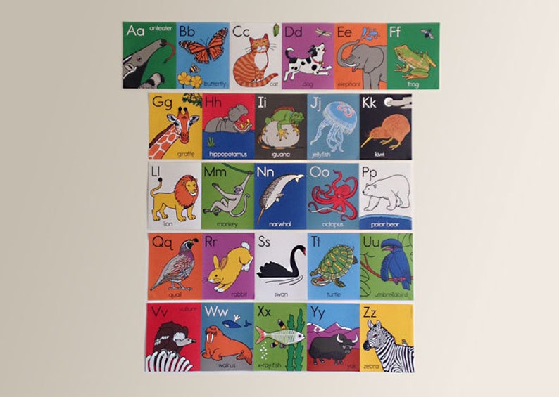 Animal ABC Wall Frieze, Fun and Colourful for Children's Bedroom, Learn ...