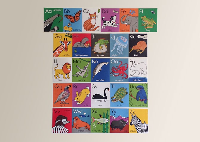 Animal ABC Wall Frieze, Fun and Colourful for Children's Bedroom, Learn ...