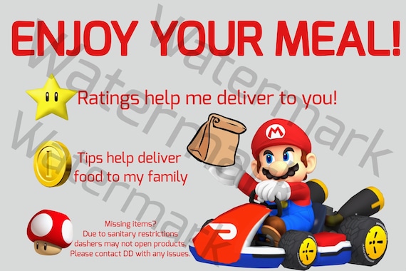 Doordash Business Thank You Card Mario - Etsy