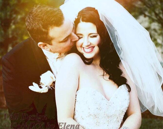 Wedding Veil Bubble Bouffant Puffy With Blusher Black Red Beige Pink ...