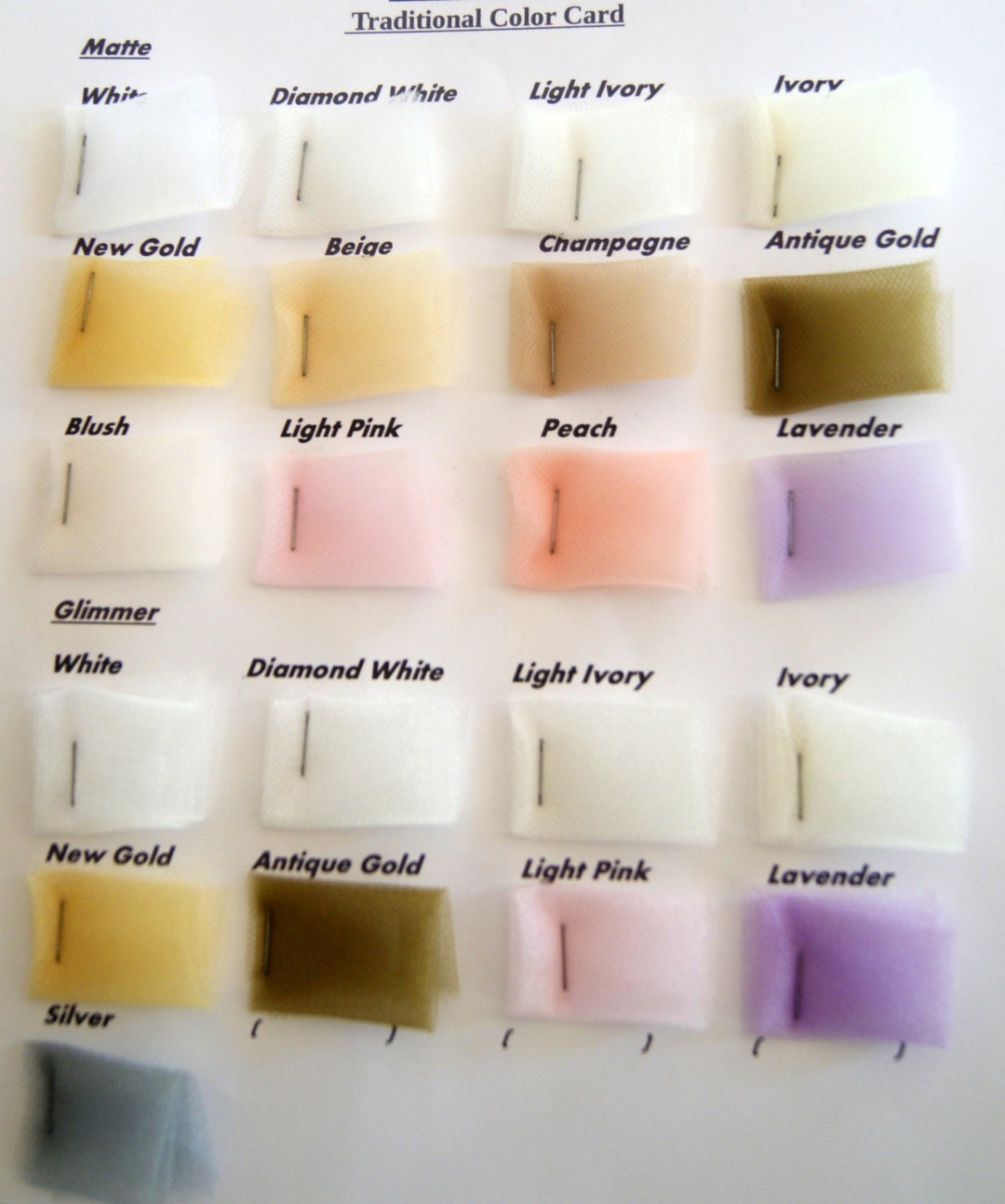 Wedding Veil Color Swatches Samples Sample Pack Whites Ivories Diamond ...