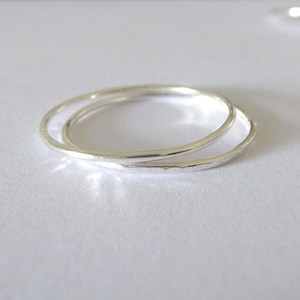 Set of Recycled Silver Stacking Rings X 3 - Solid Sterling Silver ...