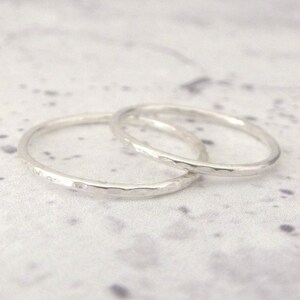 Set of Recycled Silver Stacking Rings X 3 - Solid Sterling Silver ...