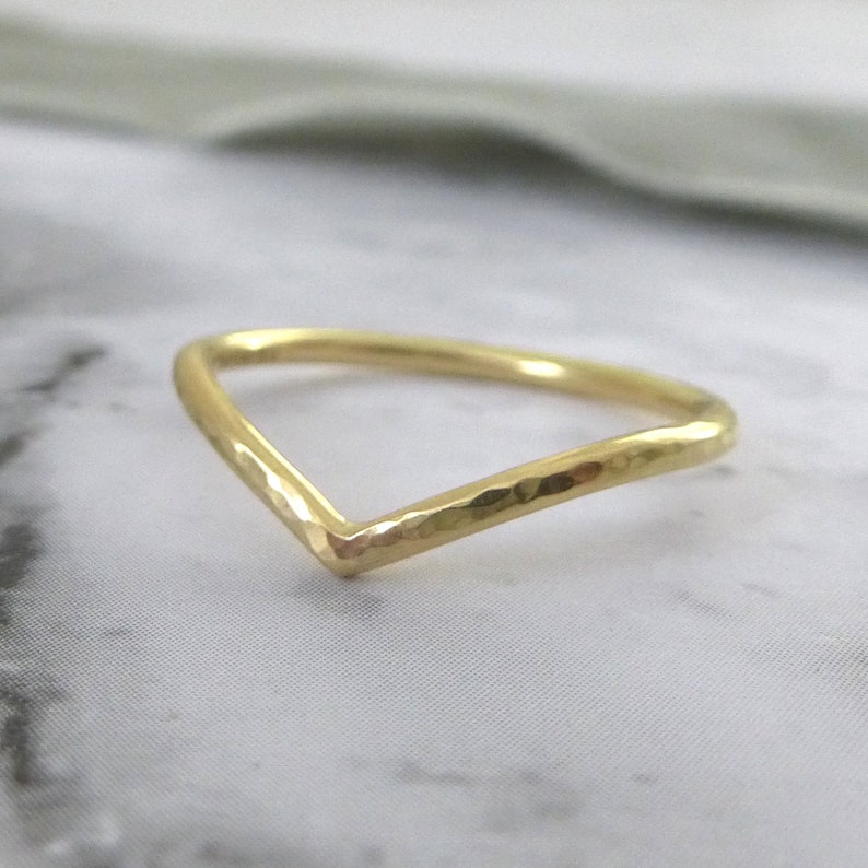 Gold Wishbone Wedding Ring 18ct Gold Wishbone Ring Gold | Etsy