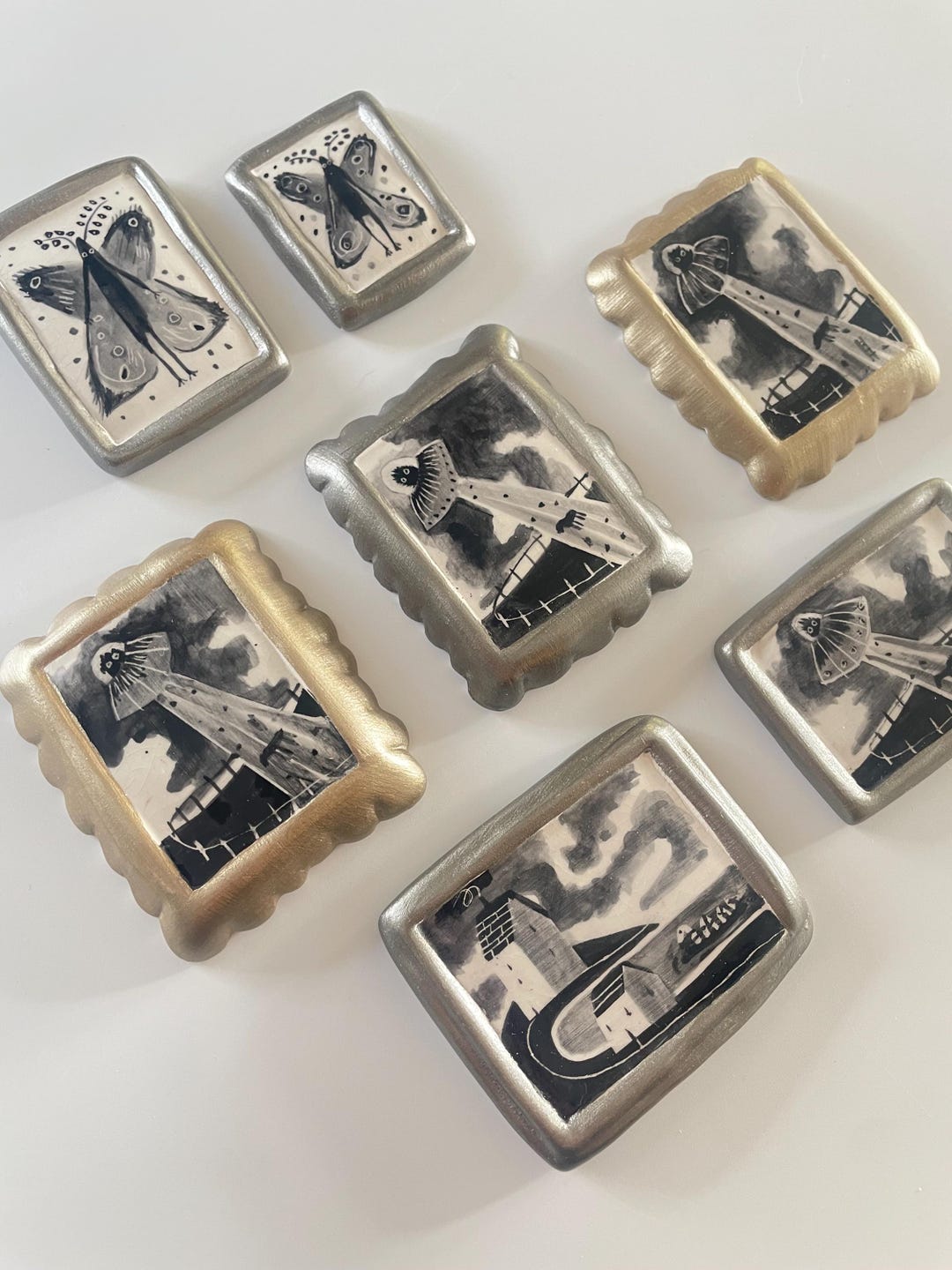 Wee UFO and Cryptid Paintings - Etsy