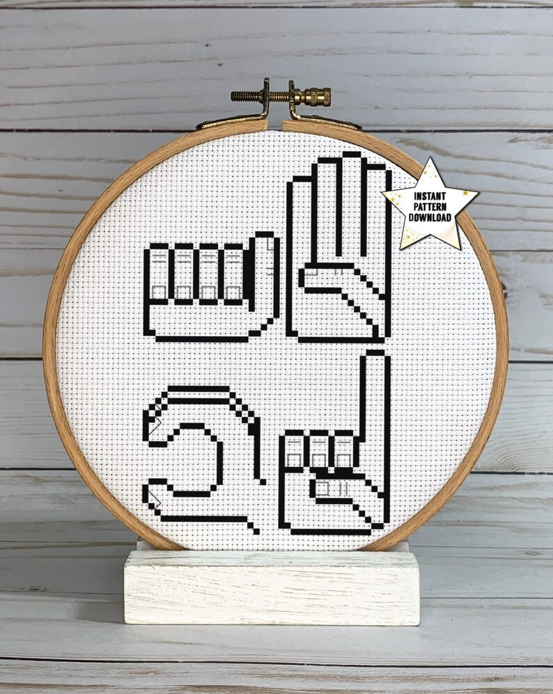 American Sign Language Alphabet Font Cross Stitch Pattern - Etsy