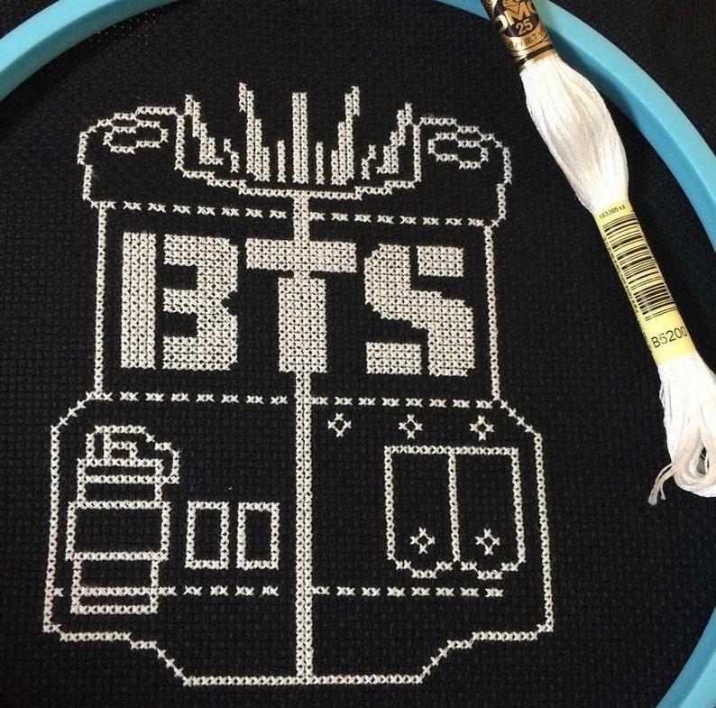 BTS Logo Cross Stitch Pattern: Kpop Boy Band Embroidery (digital ...