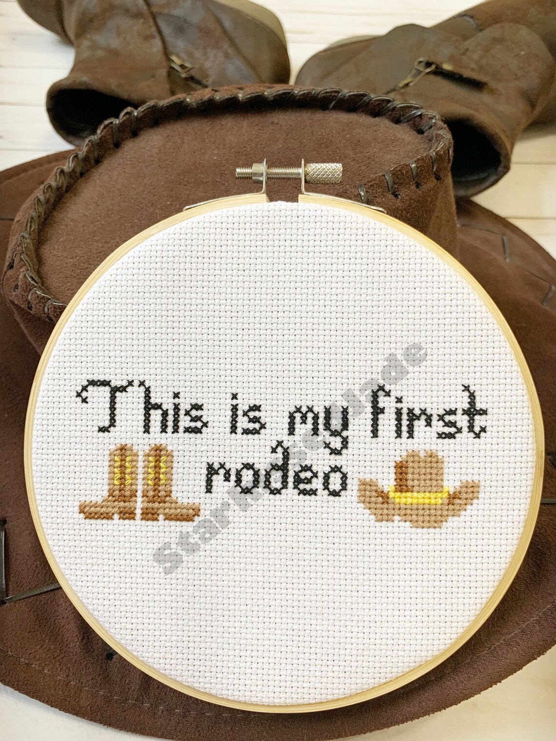 This is My First Rodeo Cross Stitch Pattern: Cowboy Baby Decor (digital ...
