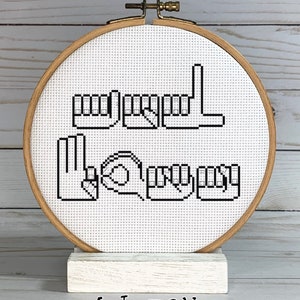 American Sign Language Alphabet Font Cross Stitch Pattern | ASL Letters ...