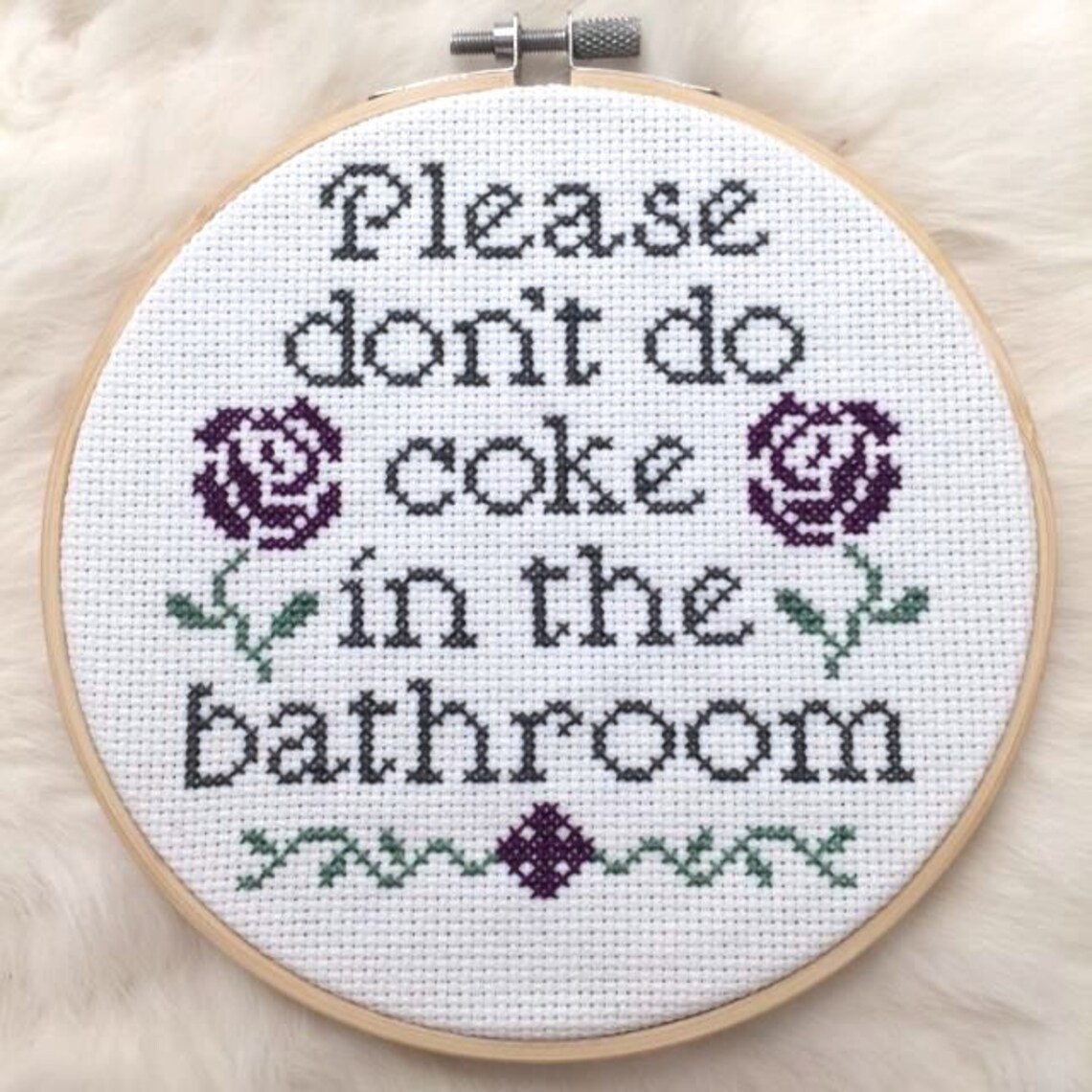 Please Don't Do Coke in the Bathroom Cross Stitch Kit - Etsy