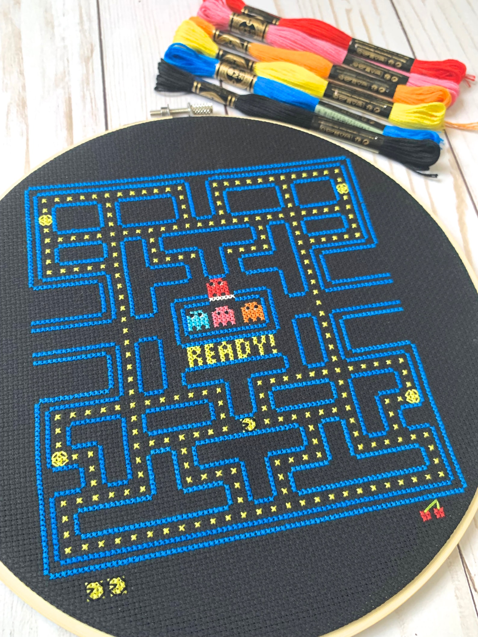Pacman Cross Stitch Pattern: Easy Modern Embroidery (digital Download ...