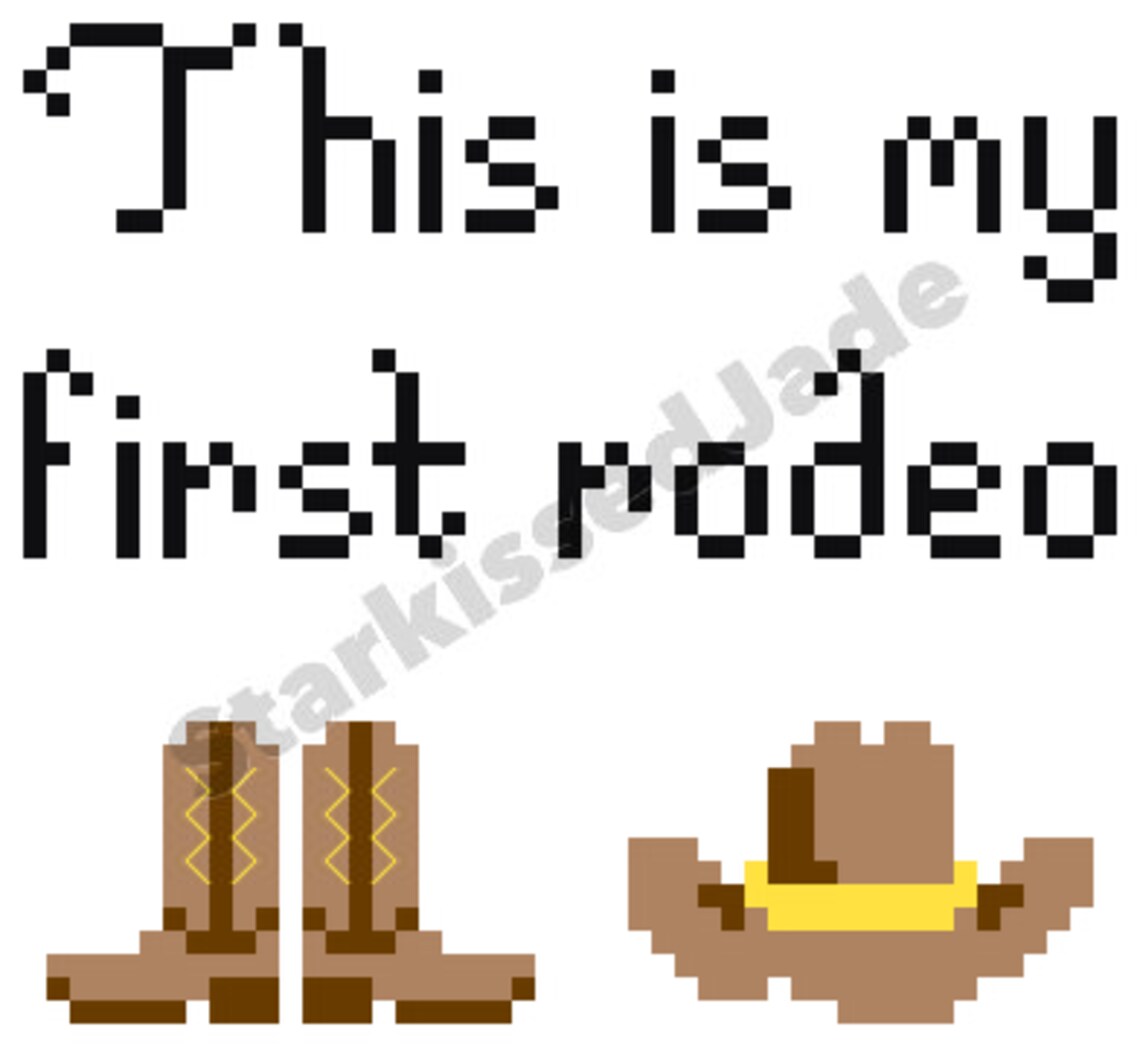 This is My First Rodeo Cross Stitch Pattern: Cowboy Baby Decor (digital ...